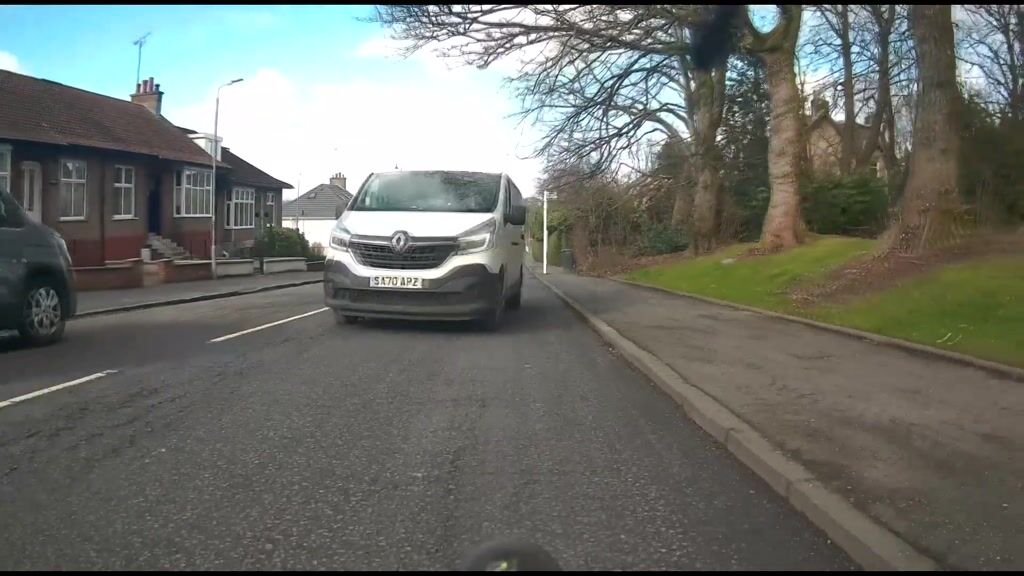 Close Pass White Van SA70 APZ - UpRide.cc - Make Cycling Safer